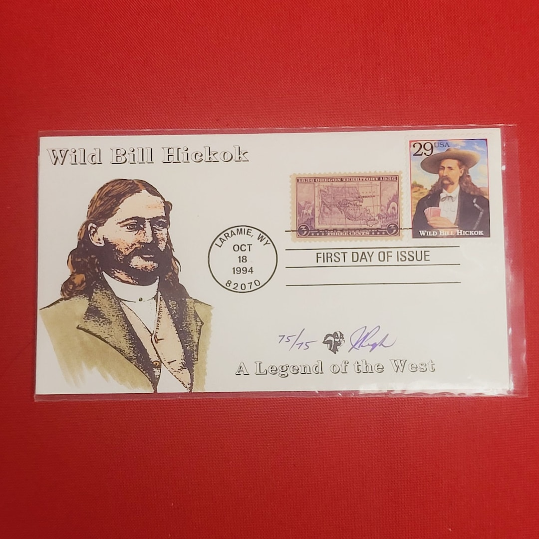 First Day of Issue Stamp Cache Envelope and Enclosure Wild Bill Hickok ...