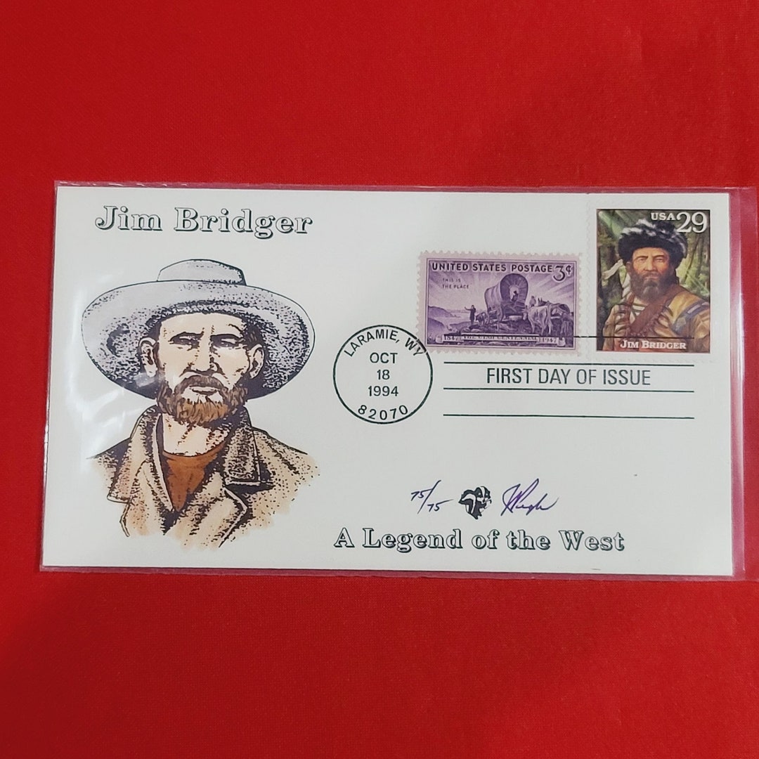 First Day of Issue Stamp Cache Envelope and Enclosure Jim Bridger A ...