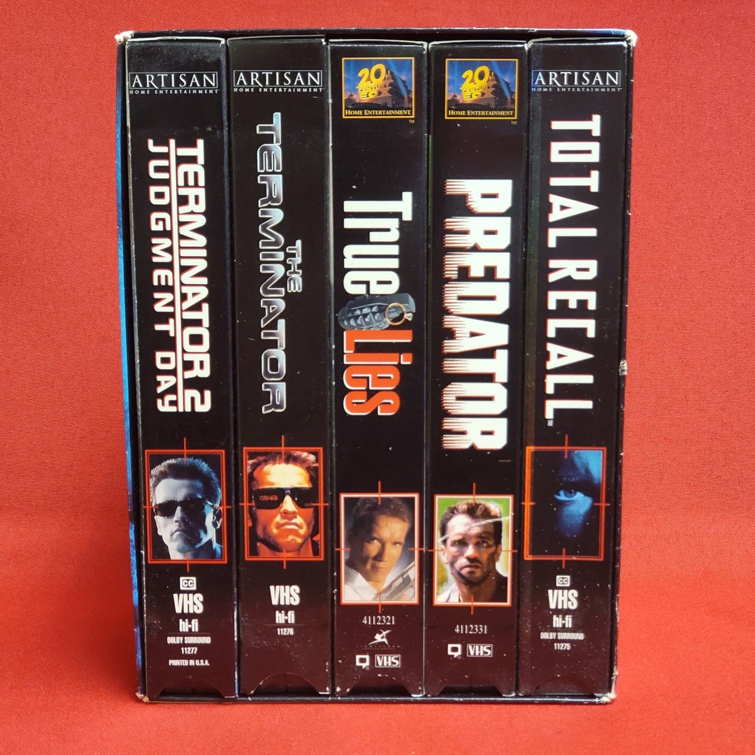 Schwarzenegger 1999 VHS Box Set Terminator T2 Total Recall - Etsy