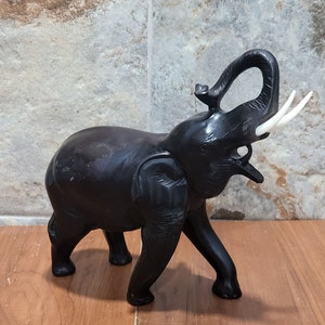 Wooden Elephant Decor Heavy Trunk Up - Etsy