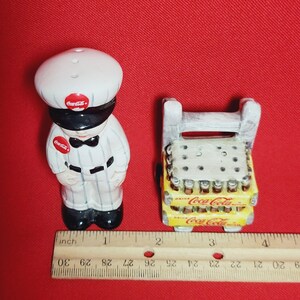 Coca Cola Delivery Man With Cart Salt and Pepper Shakers 1996 - Etsy