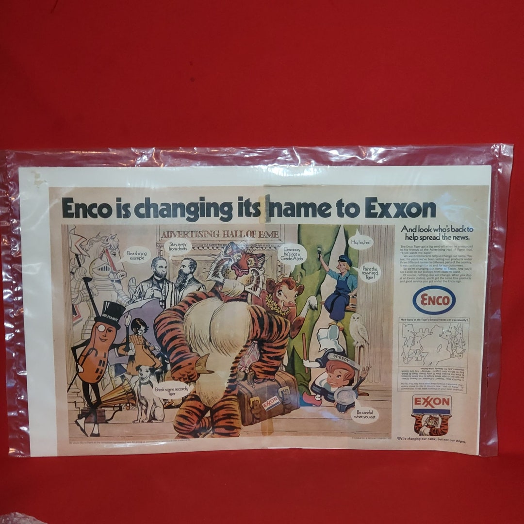Vintage Enco change son nom en Exxon Poster Sealed - Etsy France