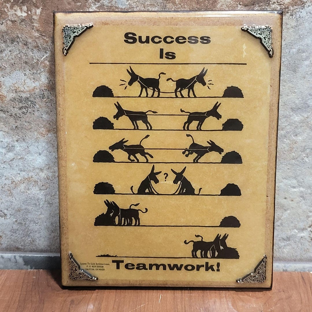 Vintage Wall Plaque Success is Teamwork Hanging Decor - Etsy