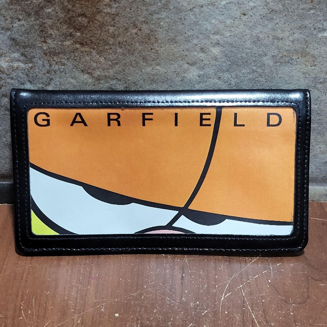 Vintage Garfield Checkbook Cover Black Leather Vinyl - Etsy