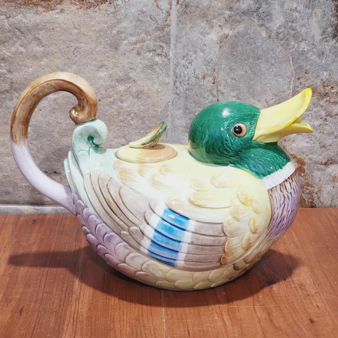 Vintage Fitz and Floyd Mallard Duck Teapot 1986 - Etsy