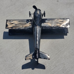 Vintage Large Decorative Metal Biplane Airplane Propeller Model ...