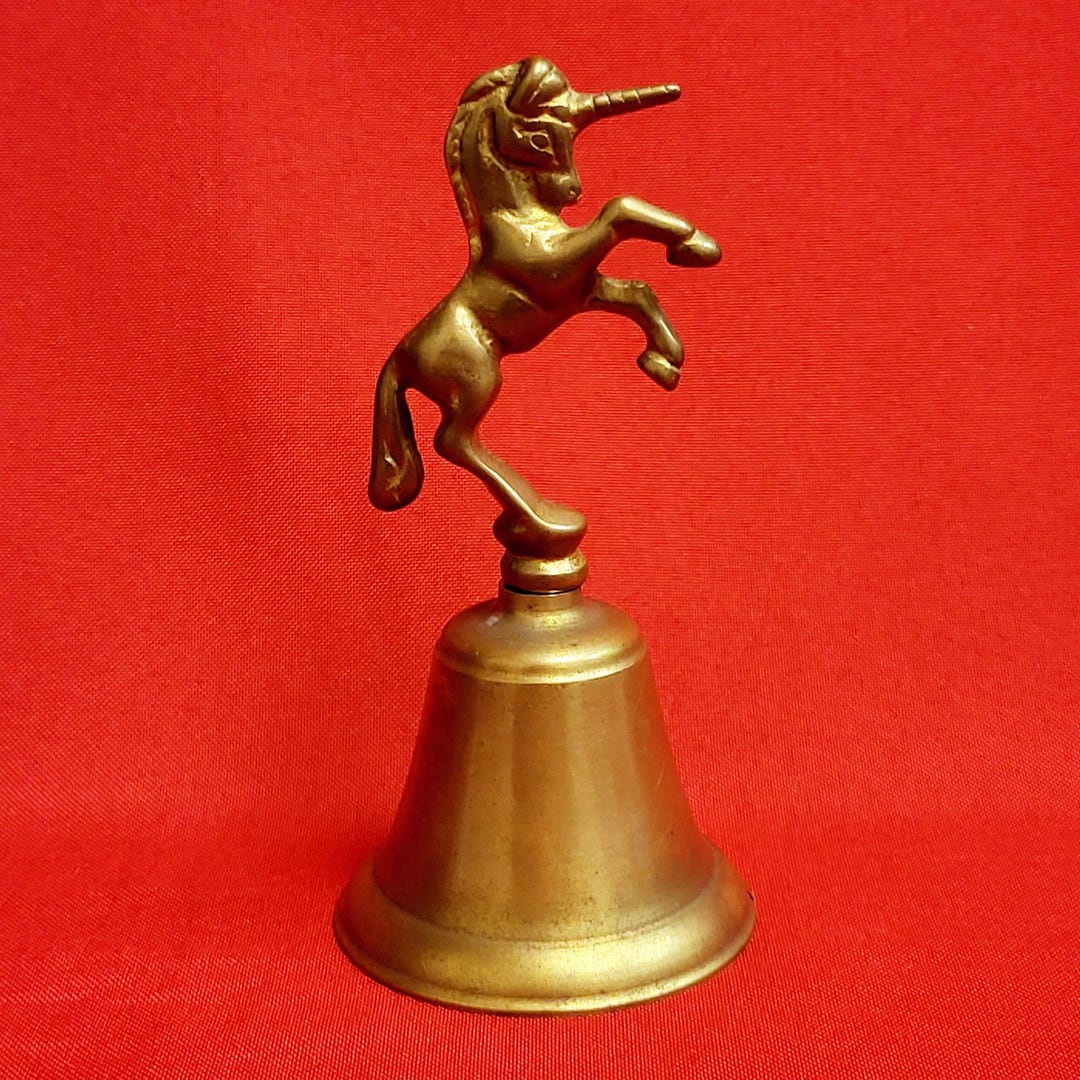 Vintage Brass Rearing Unicorn Hand Bell Mythical Creature - Etsy