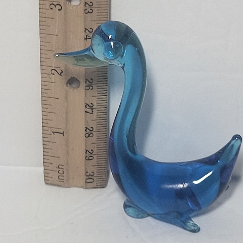 Vintage Blue Swan Duck Glass Figurine Blown Art Glass - Etsy