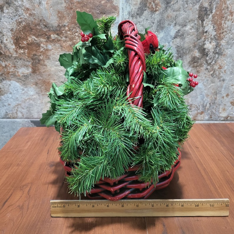 Evergreens Cardinal Bird and Holly Centerpiece - Etsy