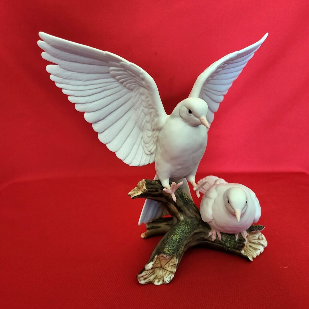 Vintage Homco Masterpiece Porcelain Two White Doves 1985 - Etsy