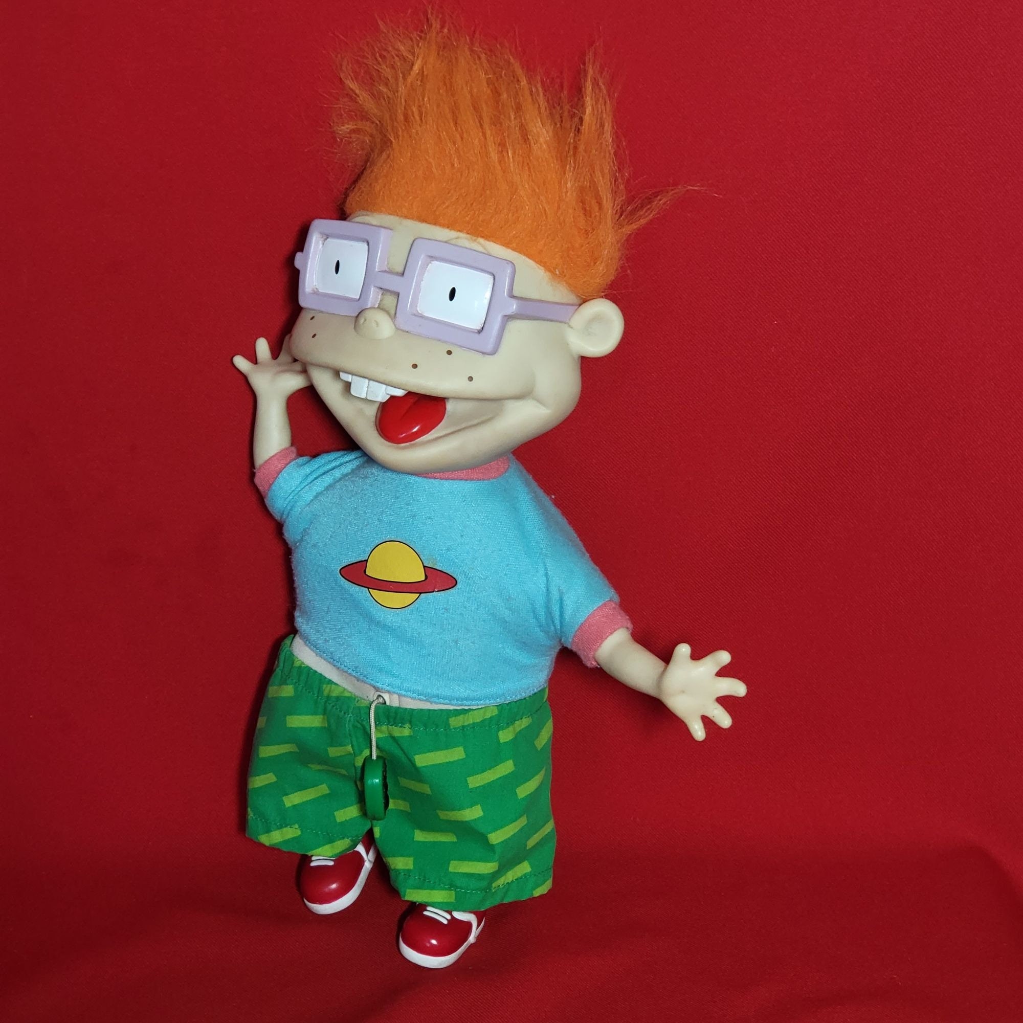 Viacom Rugrats Scared Chuckie Finster Plush Doll Toy Pull String 1996 ...