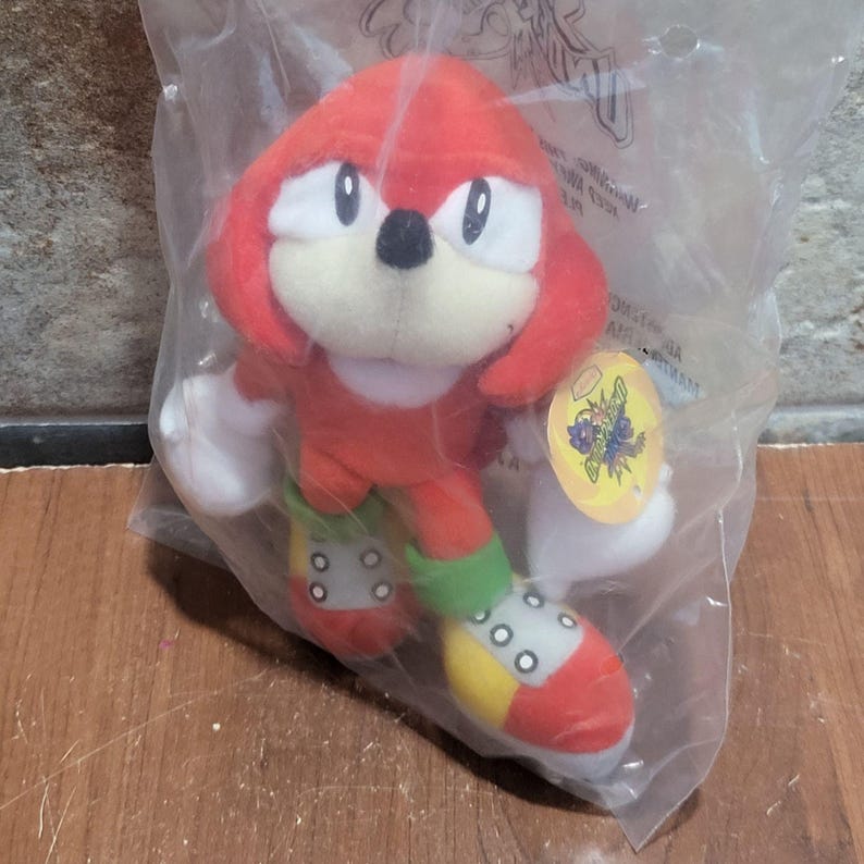 Vintage 2000 Dennys Sonic Underground Knuckles the Hedgehog Plush Toy ...