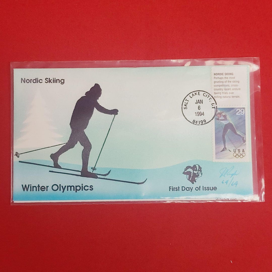 First Day of Issue Winter Olympics Nordic Skiing Stamp Cache Envelope ...