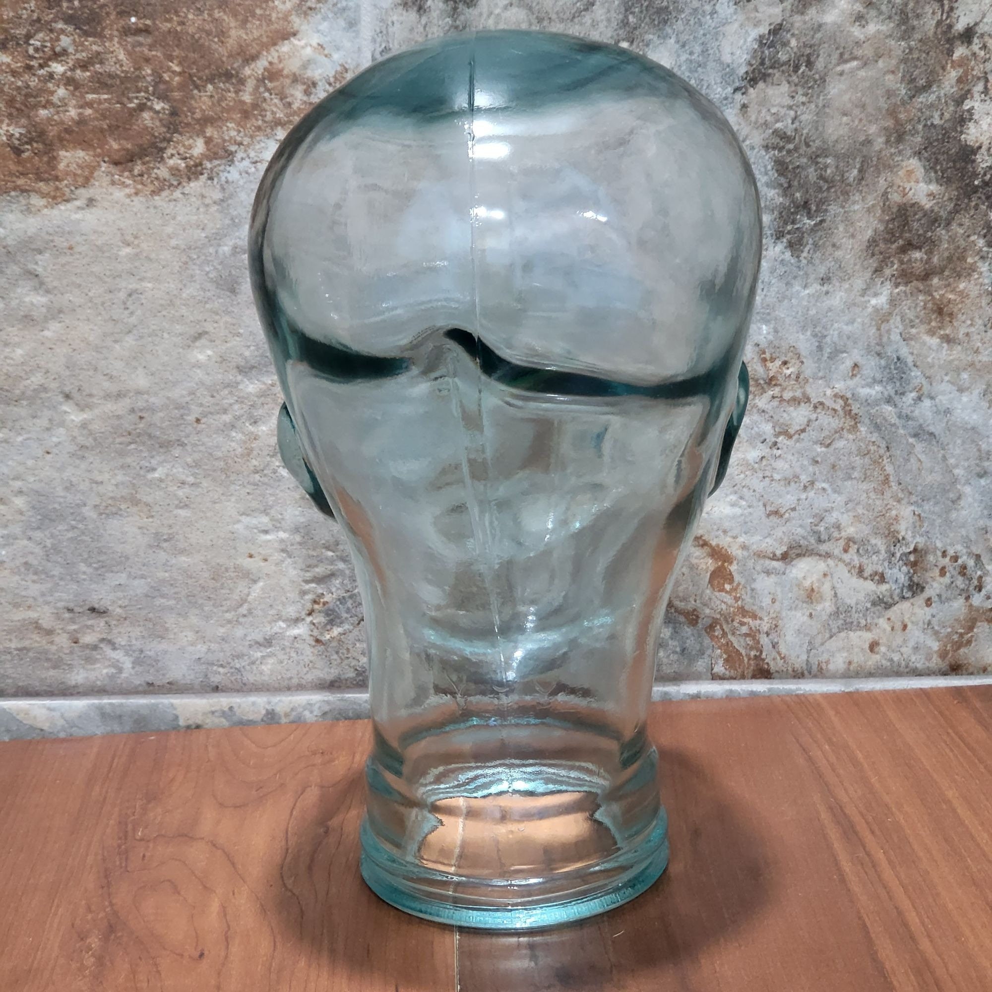 MCM Art Glass Clear Green Mannequin Head Sculpture Table Top Art ...
