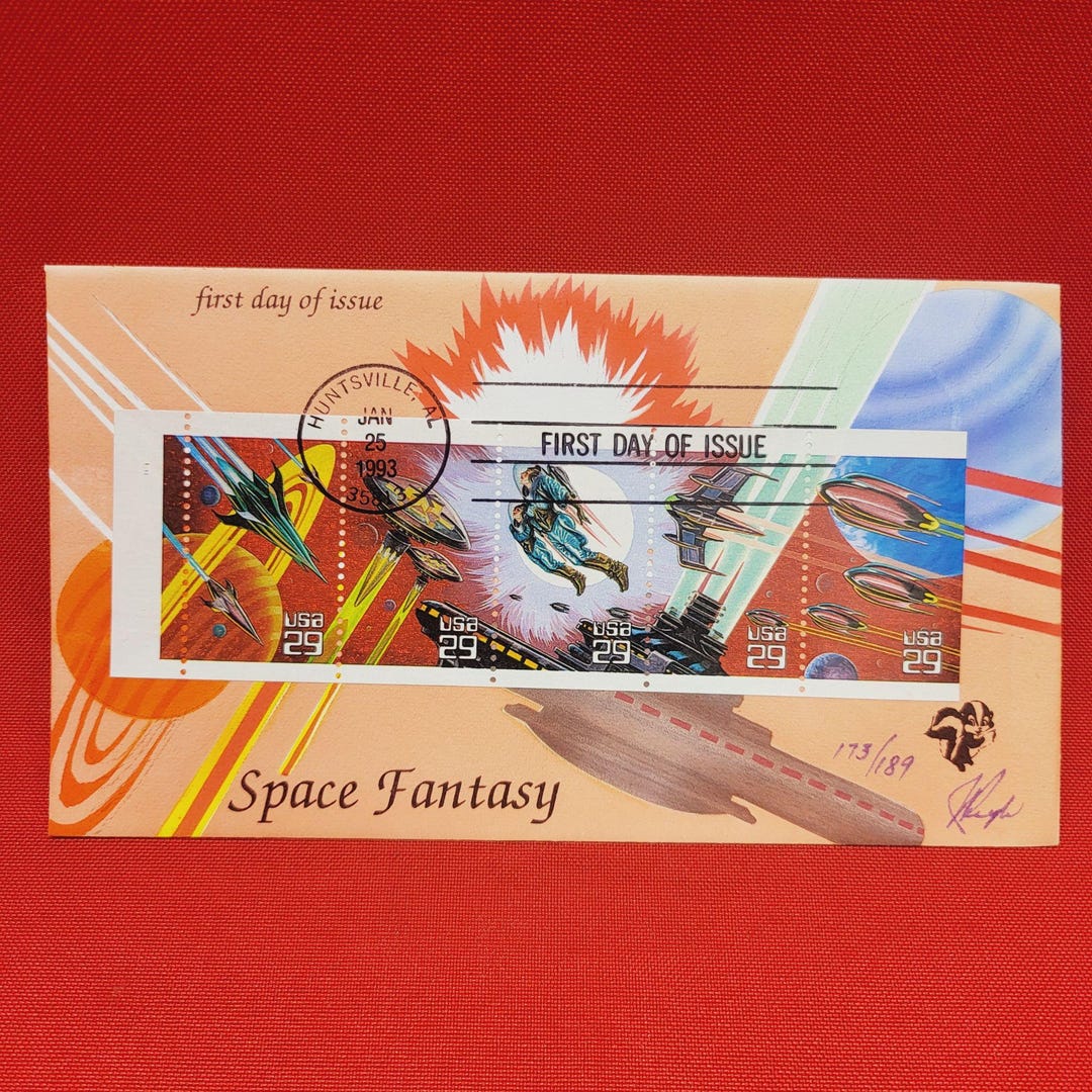 First Day of Issue Stamp Cache Envelope Space Fantasy - Etsy