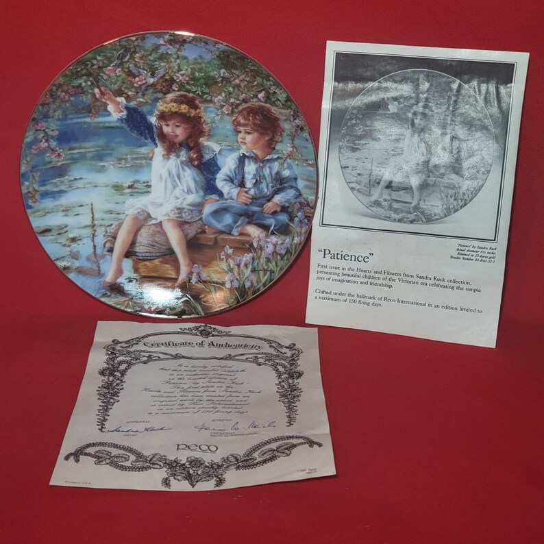 Reco Hearts and Flowers Patience Sandra Kuck Decorative Plate - Etsy