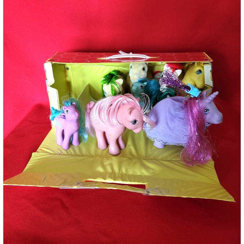 Vintage Tara Toy Kuddlee Ponee Carry Case With 10 Unicorns 1987 - Etsy