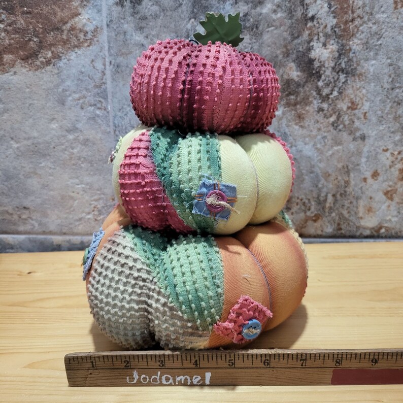 Fabric Patchwork Stuffed Stacked Plush Pumpkin Fall Decor - Etsy