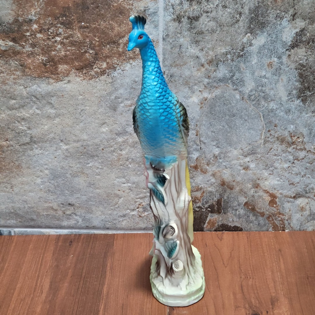 VTG Ceramic Peacock Glazed Figurine Pottery - Etsy