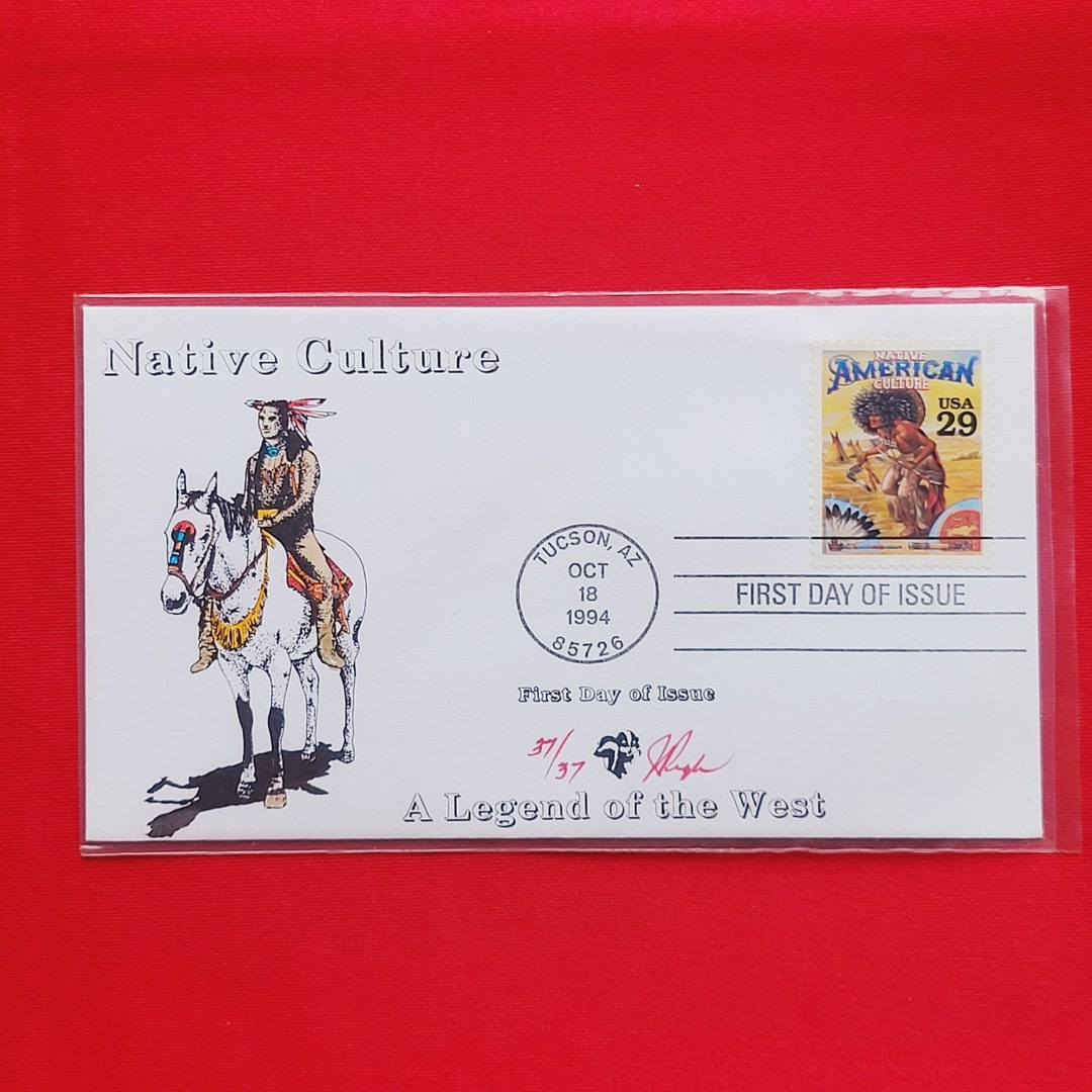 First Day of Issue Stamp Cache Envelope and Enclosure Native Culture A ...
