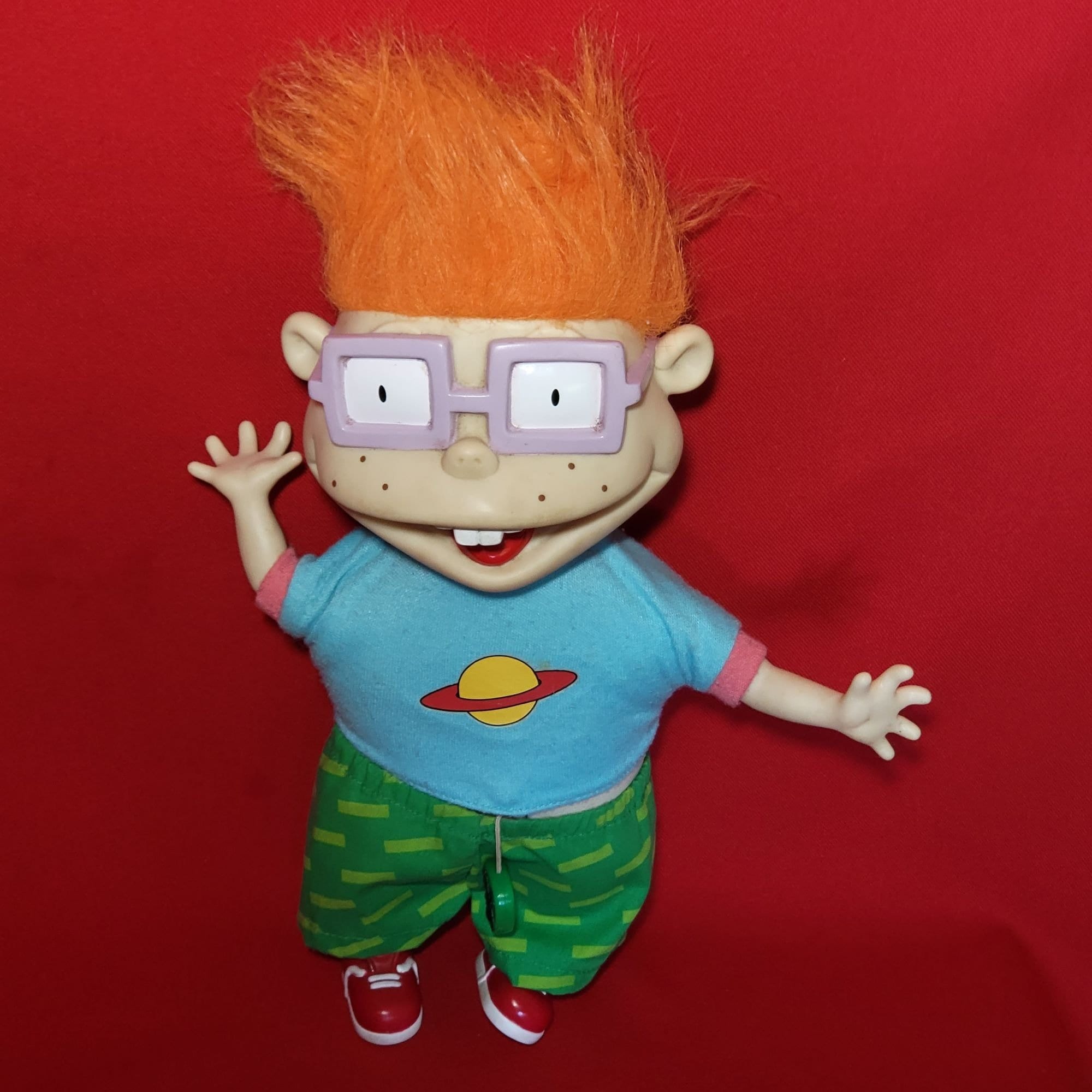 Viacom Rugrats Scared Chuckie Finster Plush Doll Toy Pull String 1996 ...