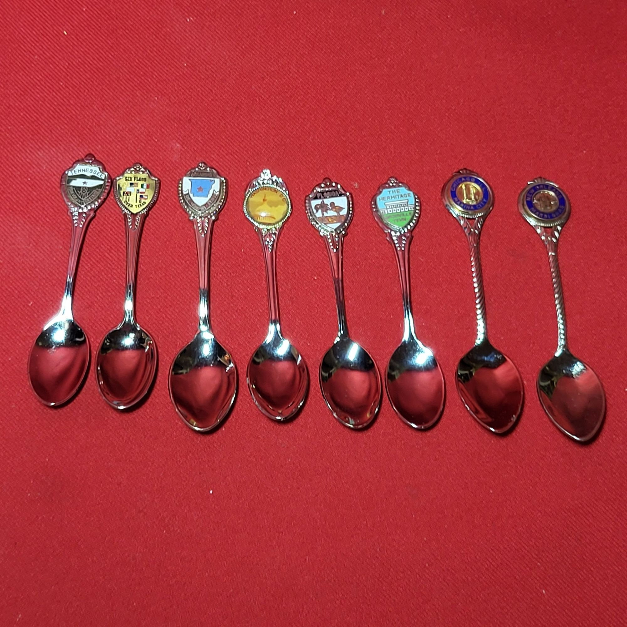 Vintage United States Mini Souvenir Collector State Spoons Lot of 8 - Etsy