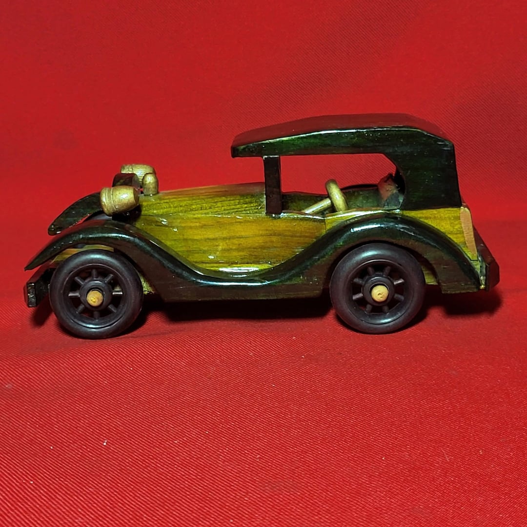 VTG Handcraft Wood Antique Model Toy Cars Collectibles Miniature ...