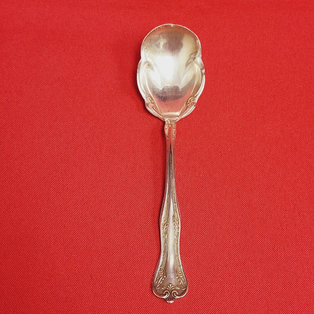 Vintage National Imperial Plate Preserve Spoon Silverplated Scalloped ...