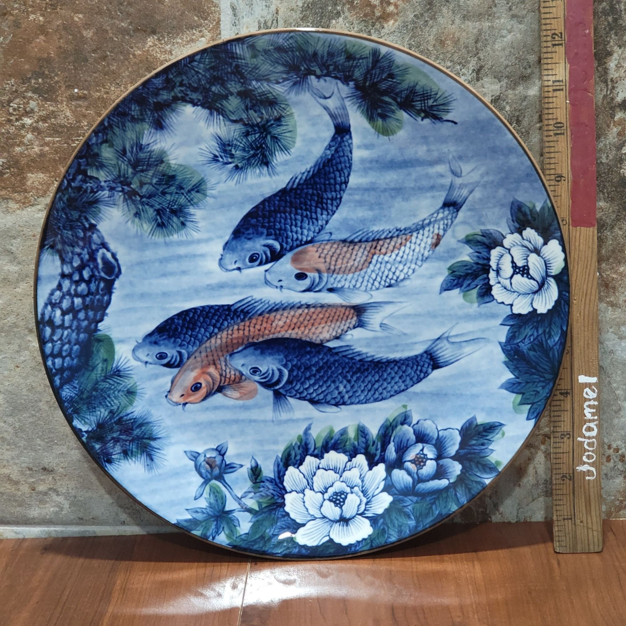 VTG Japanese Porcelain Koi Fish Lotus Flower Platter - Etsy