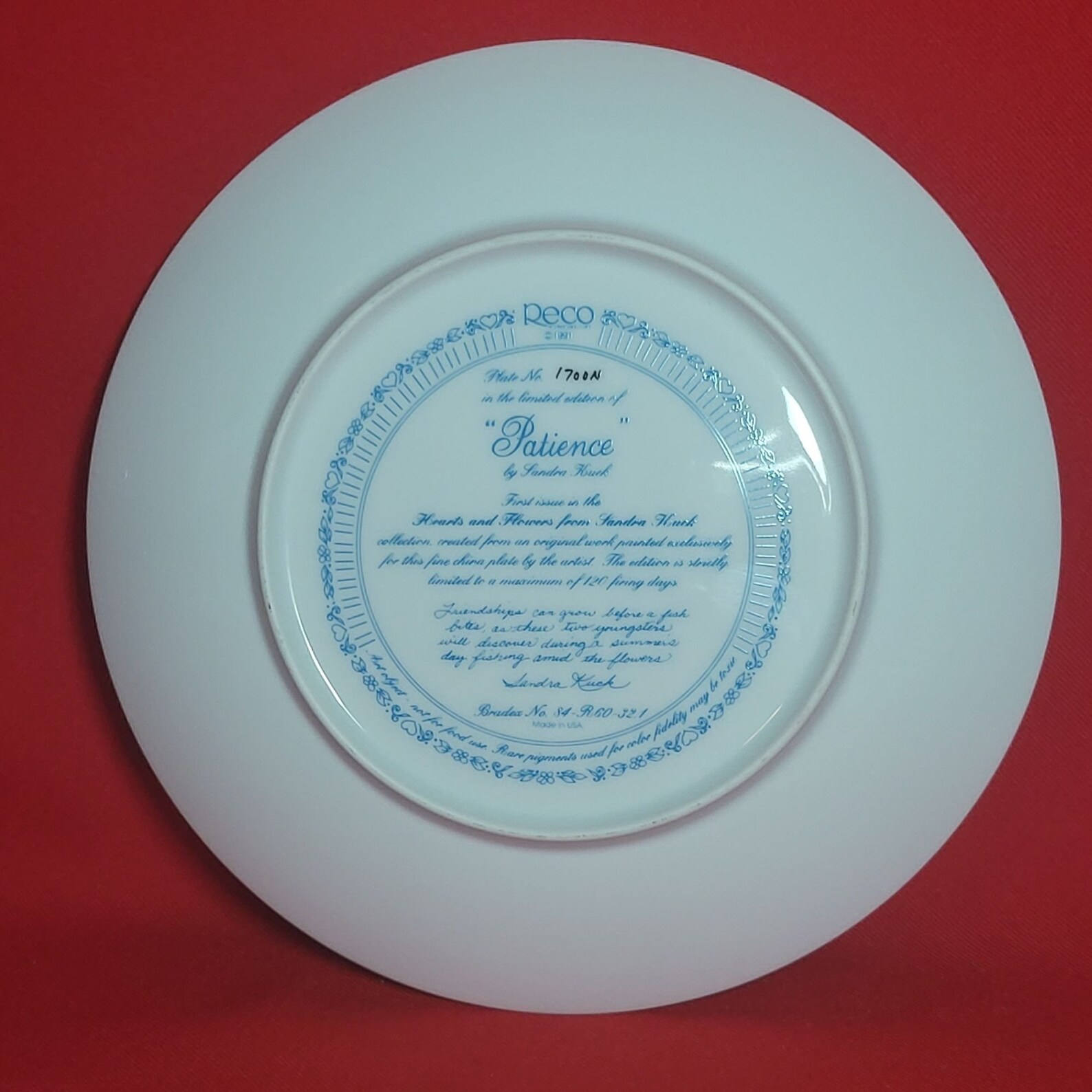 Reco Hearts and Flowers Patience Sandra Kuck Decorative Plate 1991 - Etsy