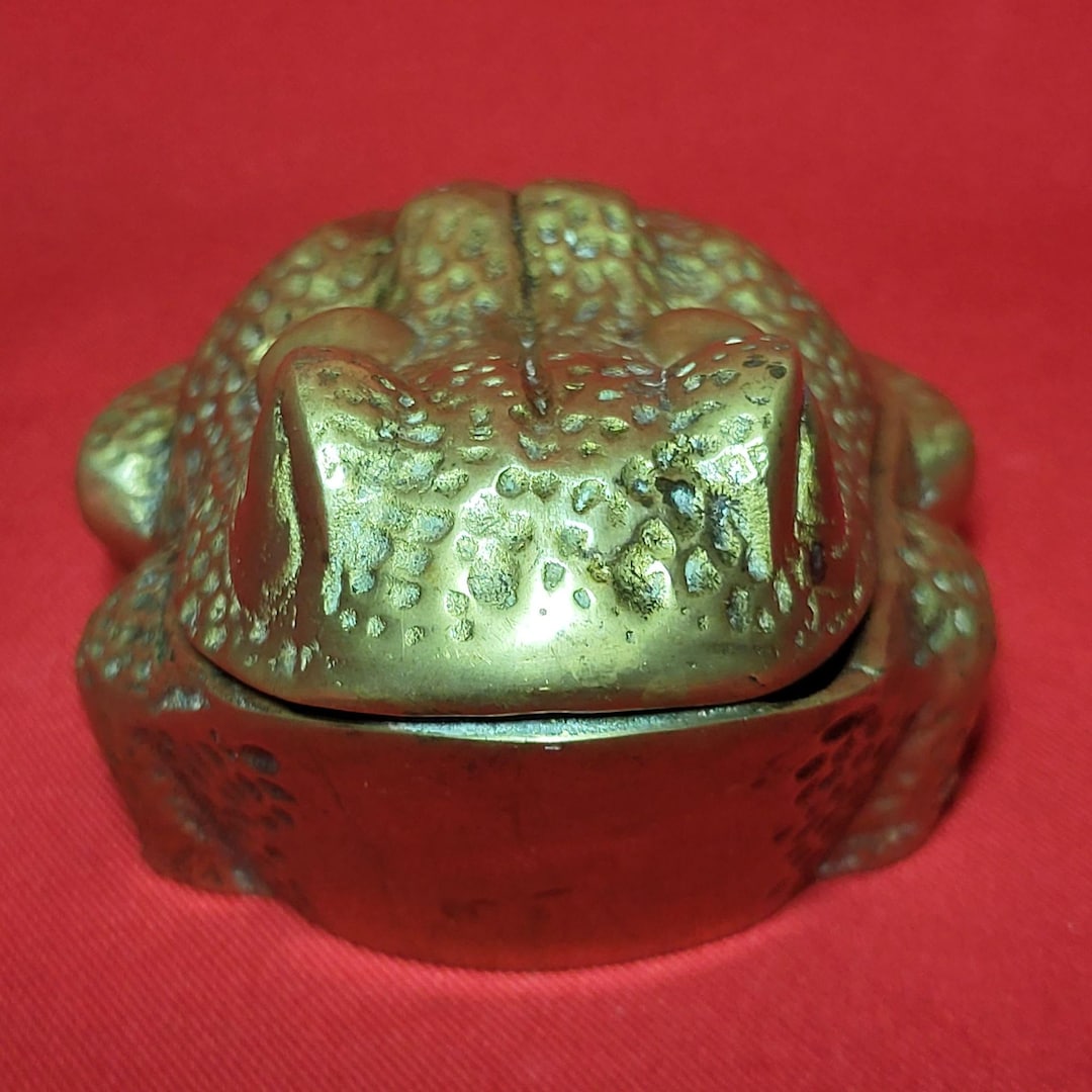 Antique Solid Brass Toad Frog With Hinged Lid Trinket Box - Etsy