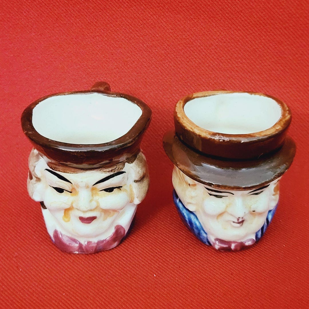 Vintage Small Toby Mugs With Brown Bowler Hat Set of 2 - Etsy