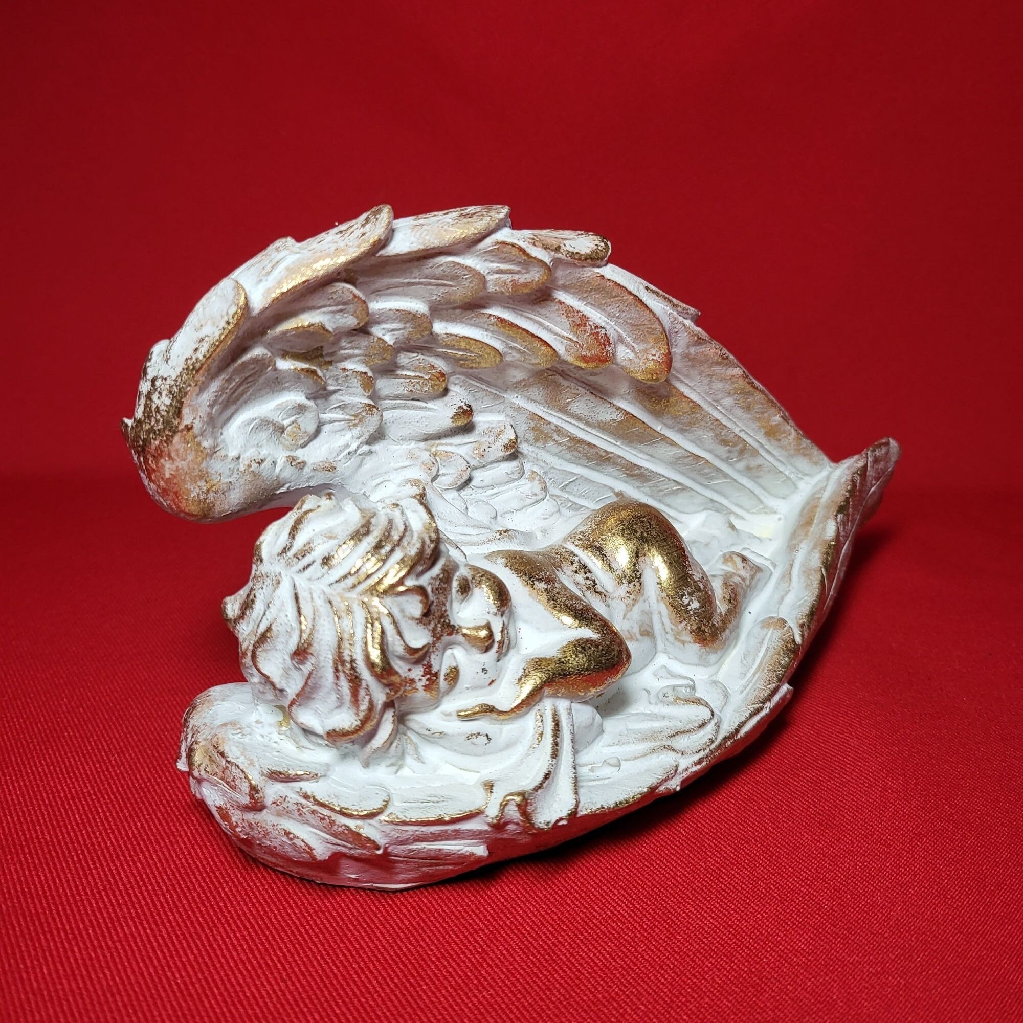 Baby Sleeping on Angel Wings Table Sculpture Sweet Dreams Cherub - Etsy