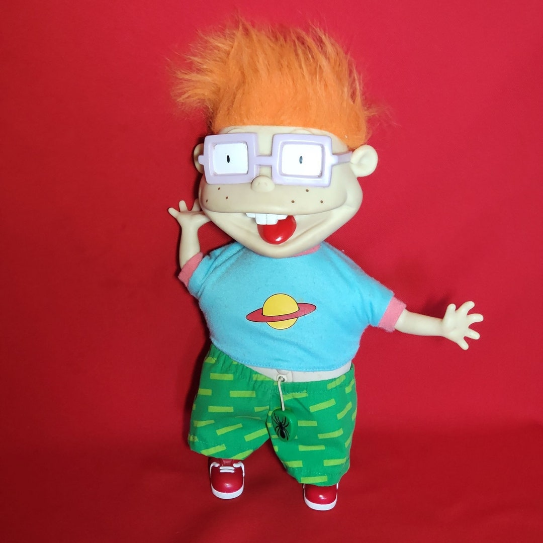 Viacom Rugrats Scared Chuckie Finster Plush Doll Toy Pull String 1996 ...