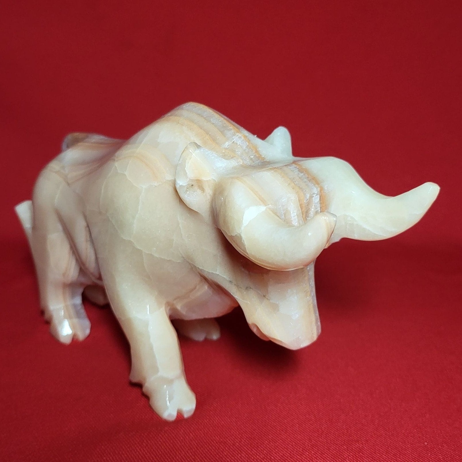 Vintage Onyx Carved Bull Statue Ox Sculpture Stone Figurine - Etsy