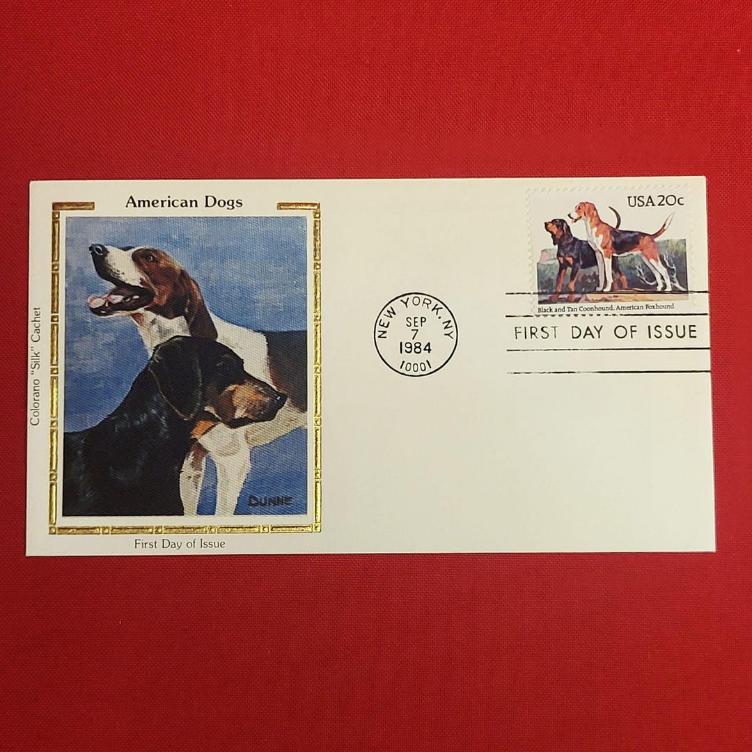 First Day of Issue American Dogs Stamp Silk Cache Envelope - Etsy