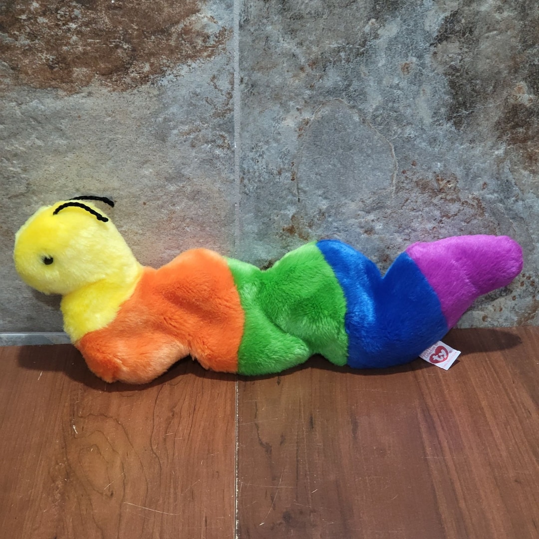 TY Beanie Buddies Inch the Worm Plush Stuffed Animal 1999 - Etsy