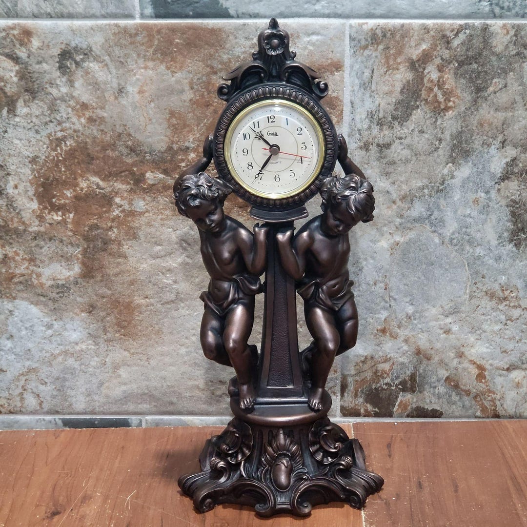 Vintage Bronze Decorative Cherub Clock Home Decor - Etsy