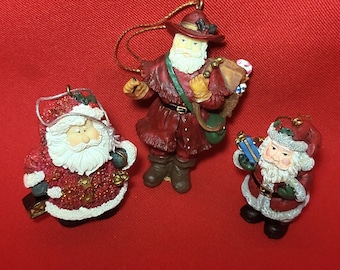 Vintage,hard Plastic,hand Painted,santa Claus,weihnachtsmann,red,green,holiday,christmas ...