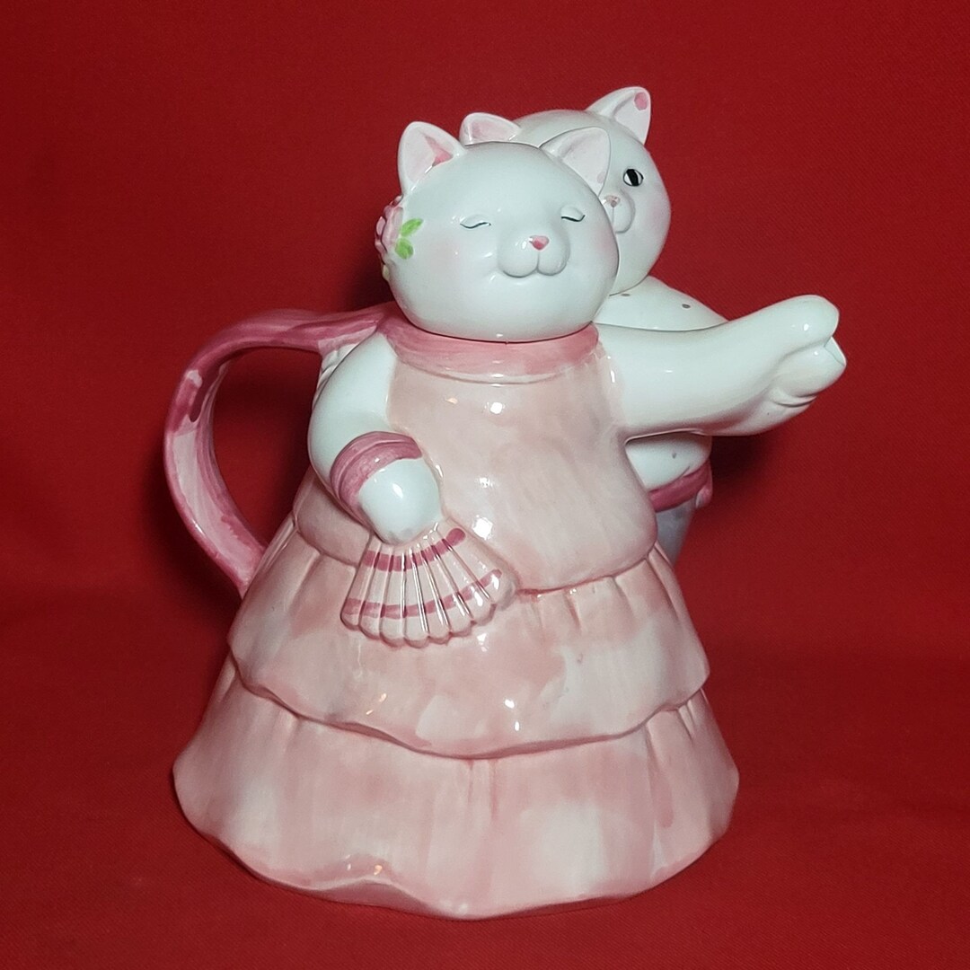 Vintage Applause Dancing Cat Teapot Ceramic - Etsy