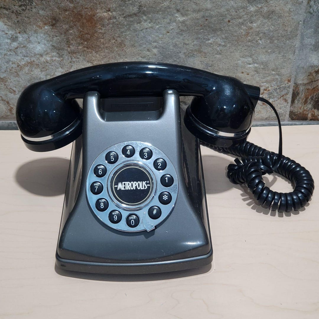 Metropolis Retro Push Button Rotary Desktop Telephone Conair - Etsy