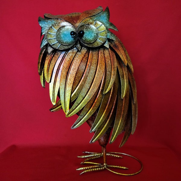 Metal Owl Sculpture - Etsy