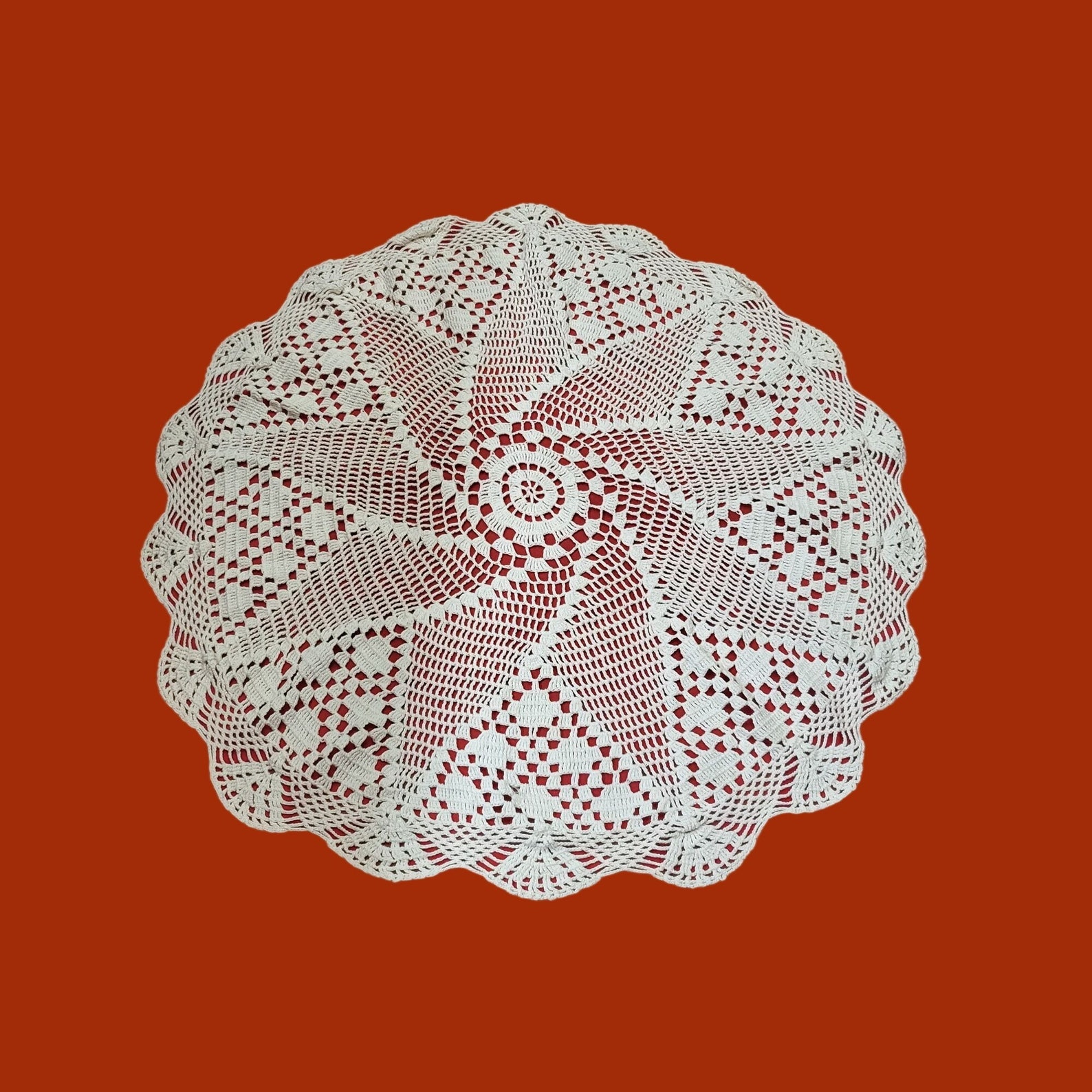 VTG Handmade Crochet Spiral Lace Doily White Coffee Table Mat - Etsy