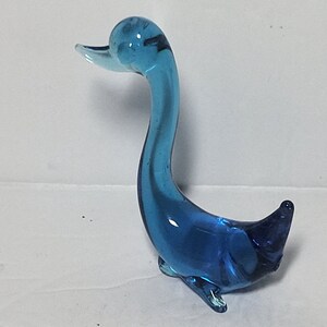 Vintage Blue Swan Duck Glass Figurine Blown Art Glass - Etsy