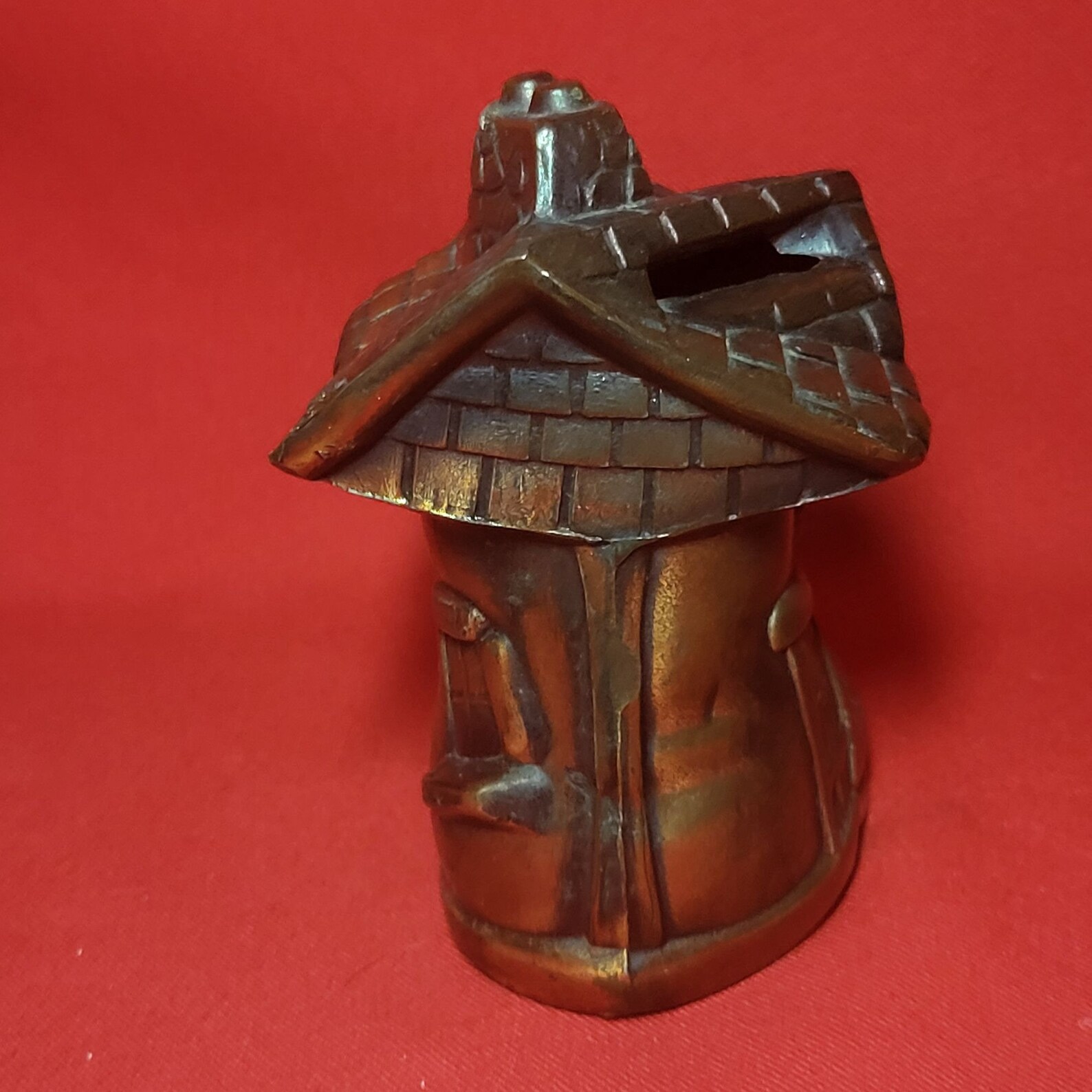 Vintage Bronze Cast Metal Old Woman Lived Shoe House Coin Bank - Etsy