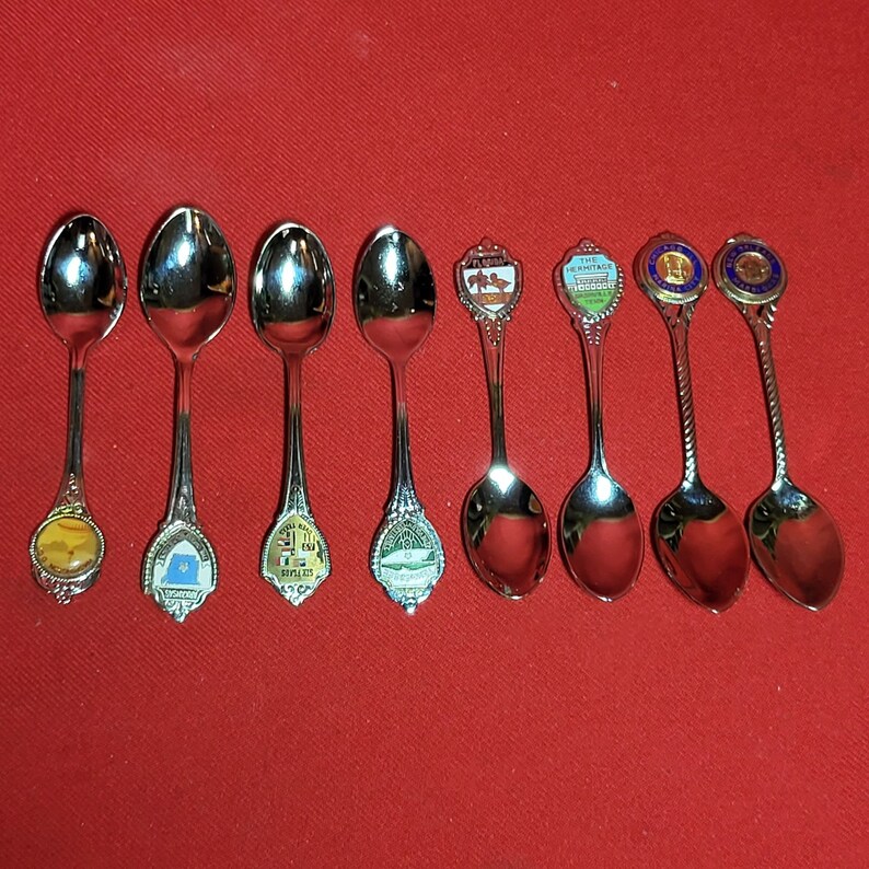 Vintage United States Mini Souvenir Collector State Spoons Lot of 8 - Etsy