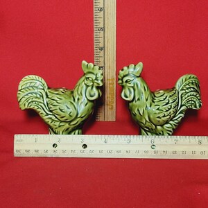 Vintage Green Rooster Salt and Pepper Shakers - Etsy