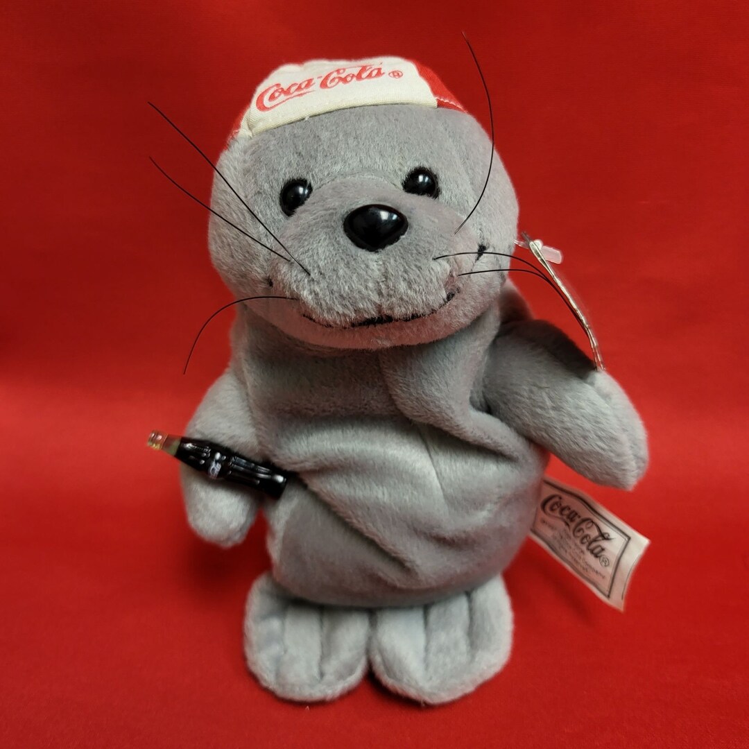 Coca Cola Seal in Baseball Cap Plush Bean Bag Stuff Toy 1997 - Etsy