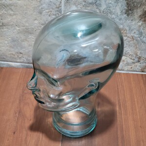 MCM Art Glass Clear Green Mannequin Head Sculpture Table Top Art ...