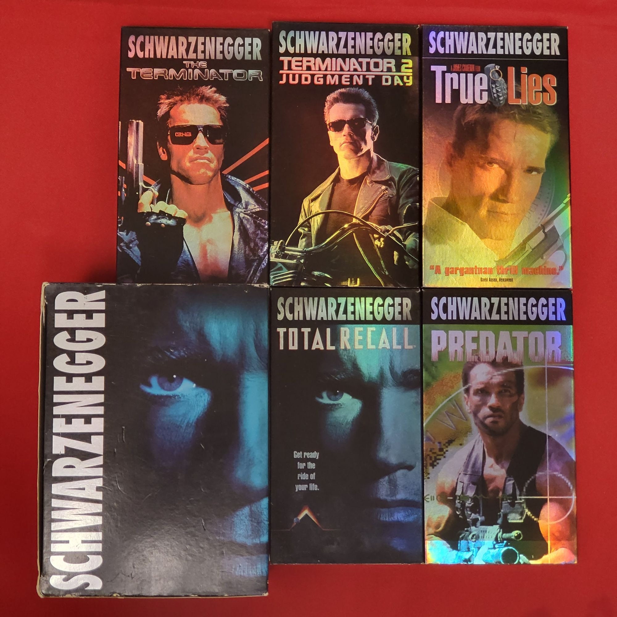 Schwarzenegger 1999 VHS Box Set Terminator T2 Total Recall - Etsy